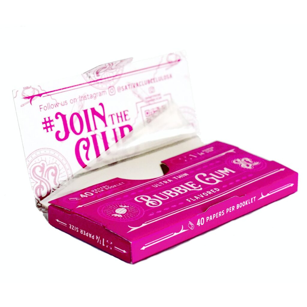 PAPEL DE CELULOSA TRANSPARENTE SATIVA CLUB CHICLE 78mm - Parainfernalia