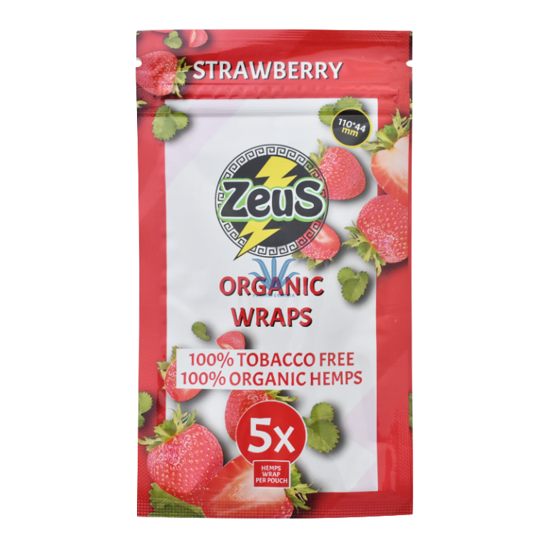 PAPEL ZEUS ORGANIC WRAP HEMP FRUTILLA - PARAINFERNALIA
